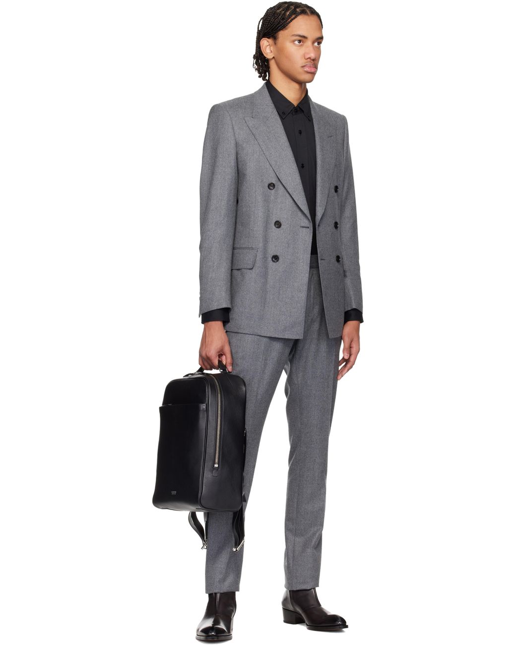 Tom Ford Grain Leather Minimal Backpack in Black for Men | Lyst