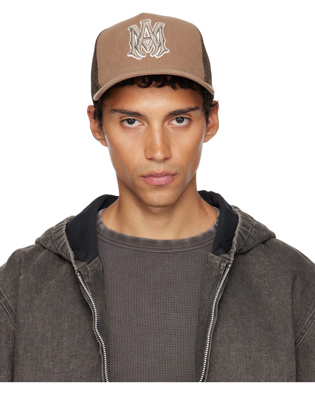 Amiri Ma Outline Trucker Cap in Black for Men | Lyst
