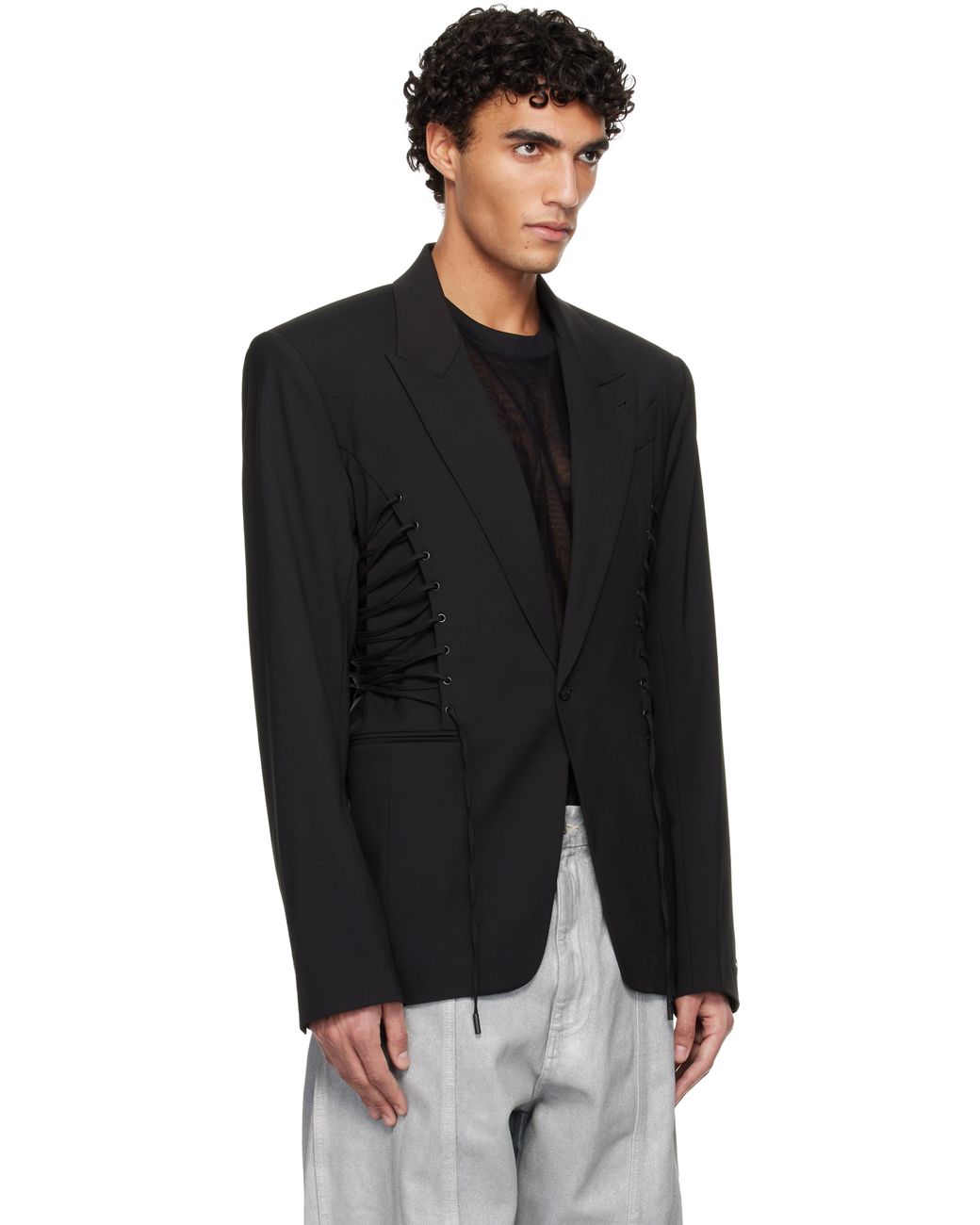 Mugler Super Fine Tail Blazer in Black for Men | Lyst UK
