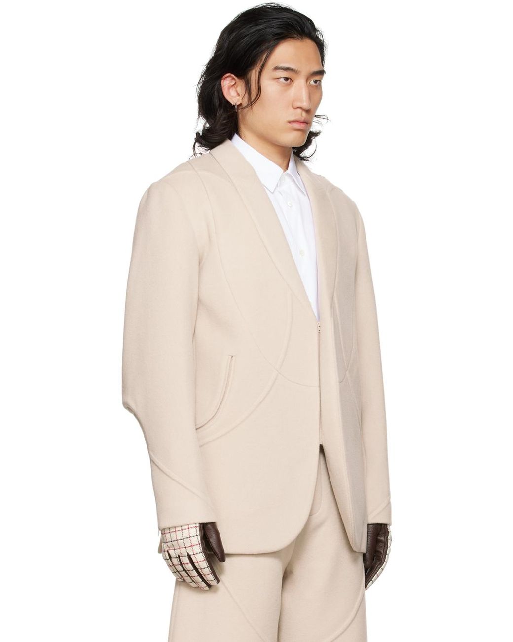 YULONG XIA Ssense Exclusive Vent Blazer in Natural for Men | Lyst UK