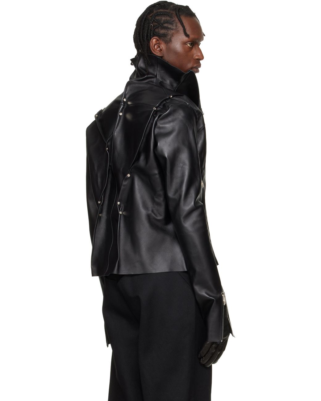 SWAMPGOD Rivet Leather Jacket in Black for Men | Lyst UK