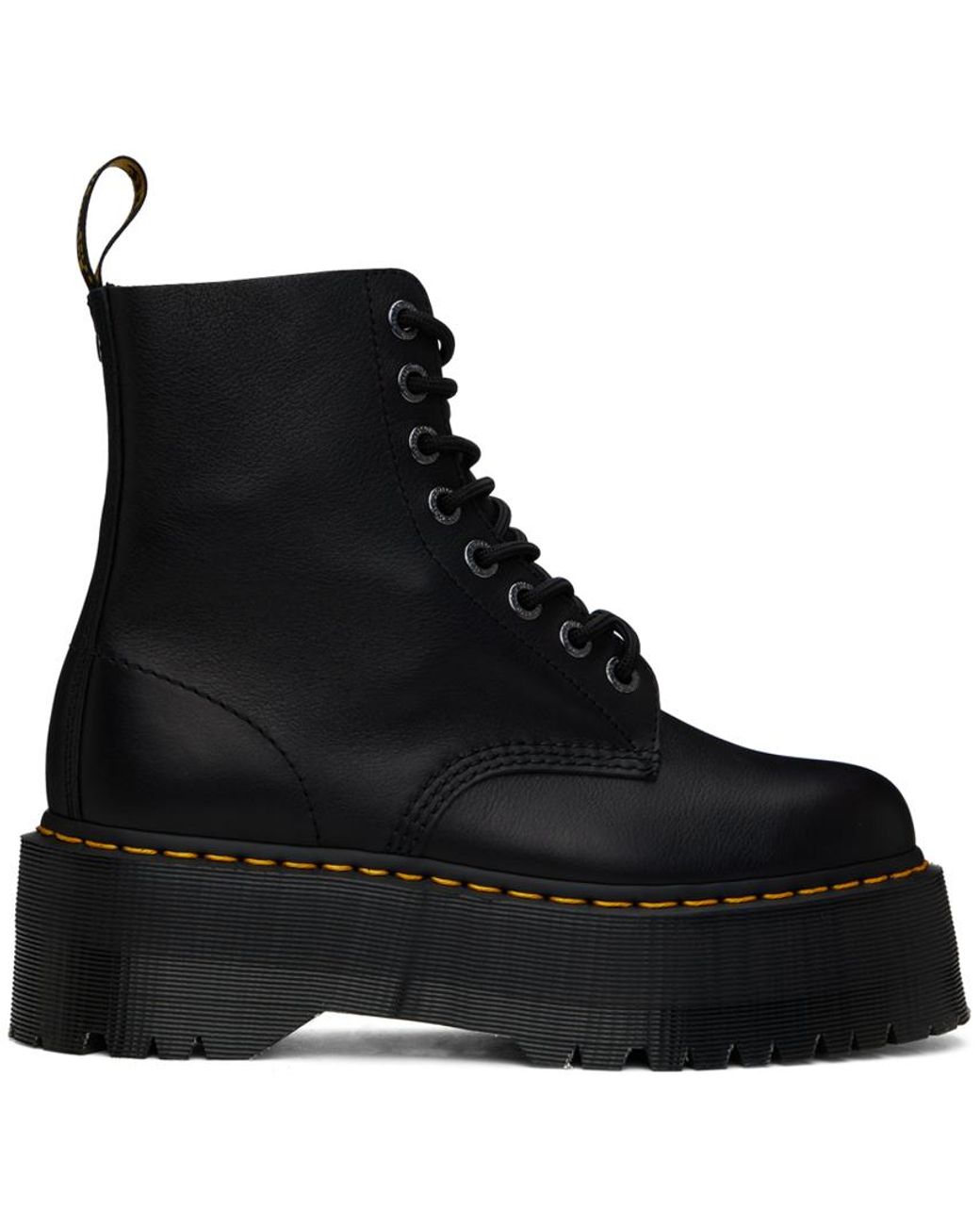 Dr. Martens 1460 Pascal Max Leather Platform Boots in Black | Lyst UK