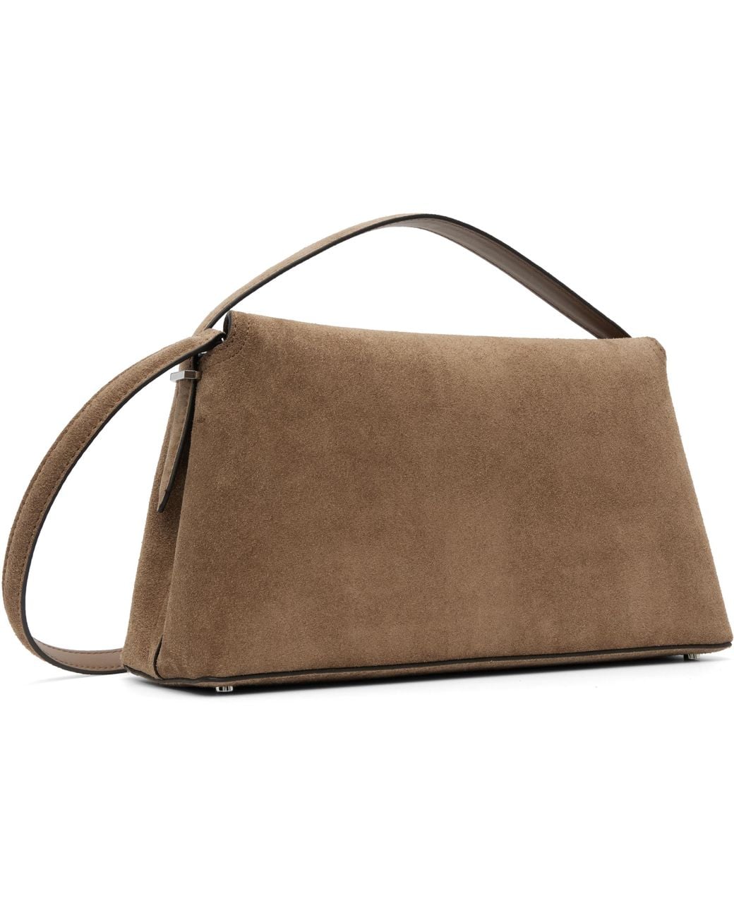 TOTEME Taupe T-Lock Suede Top Handle Bag in Black | Lyst