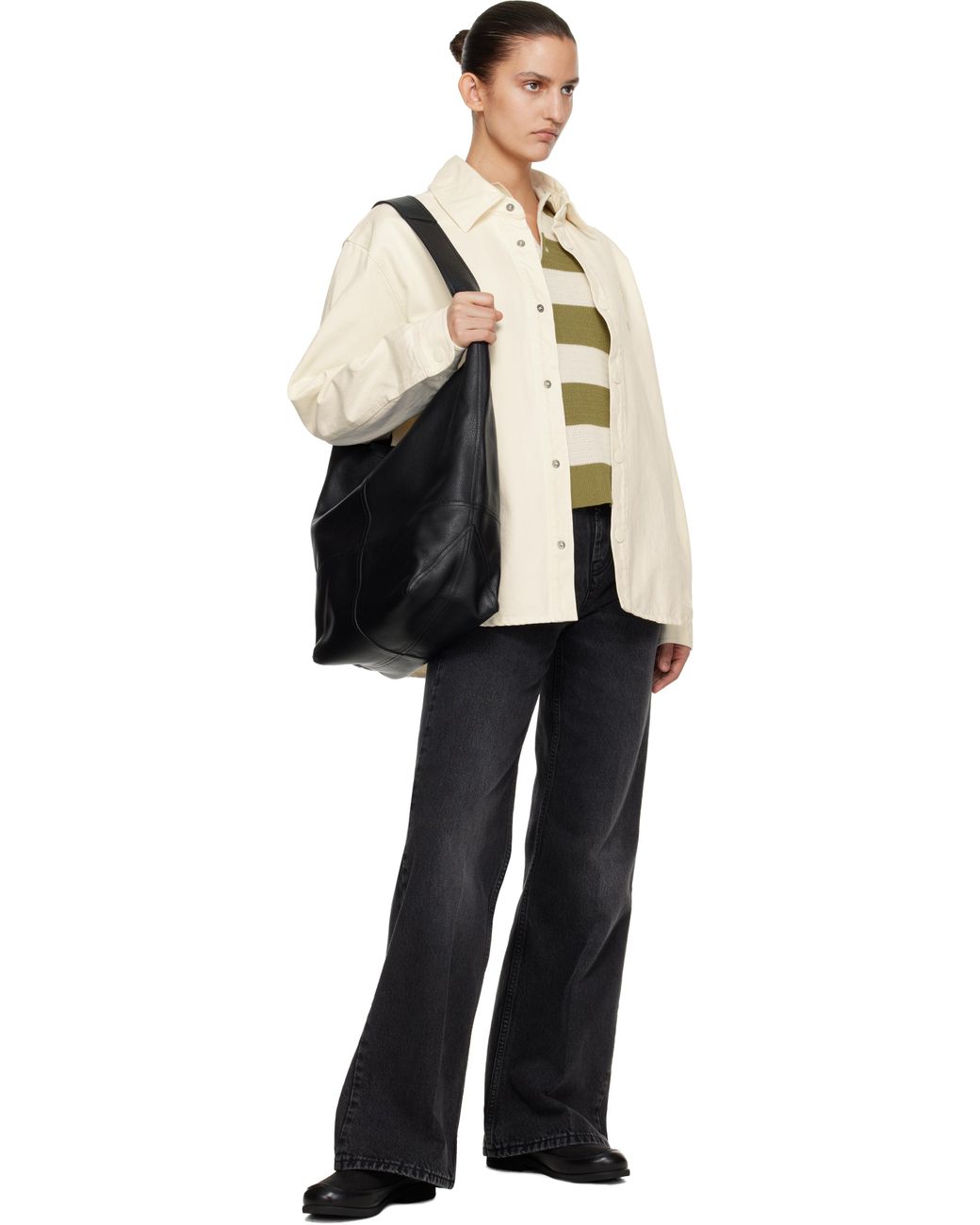 Ami Paris Taurillon Leather Etienne Crossbody Bag in Black | Lyst