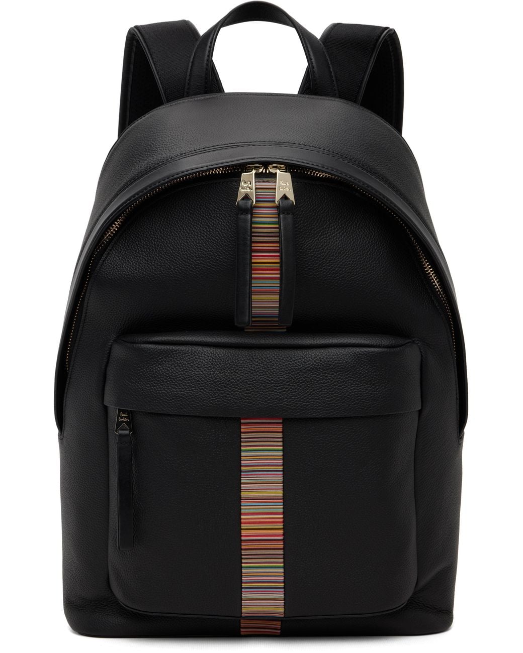 Paul Smith Leather 'Signature Stripe' Trim Backpack in Black for Men ...