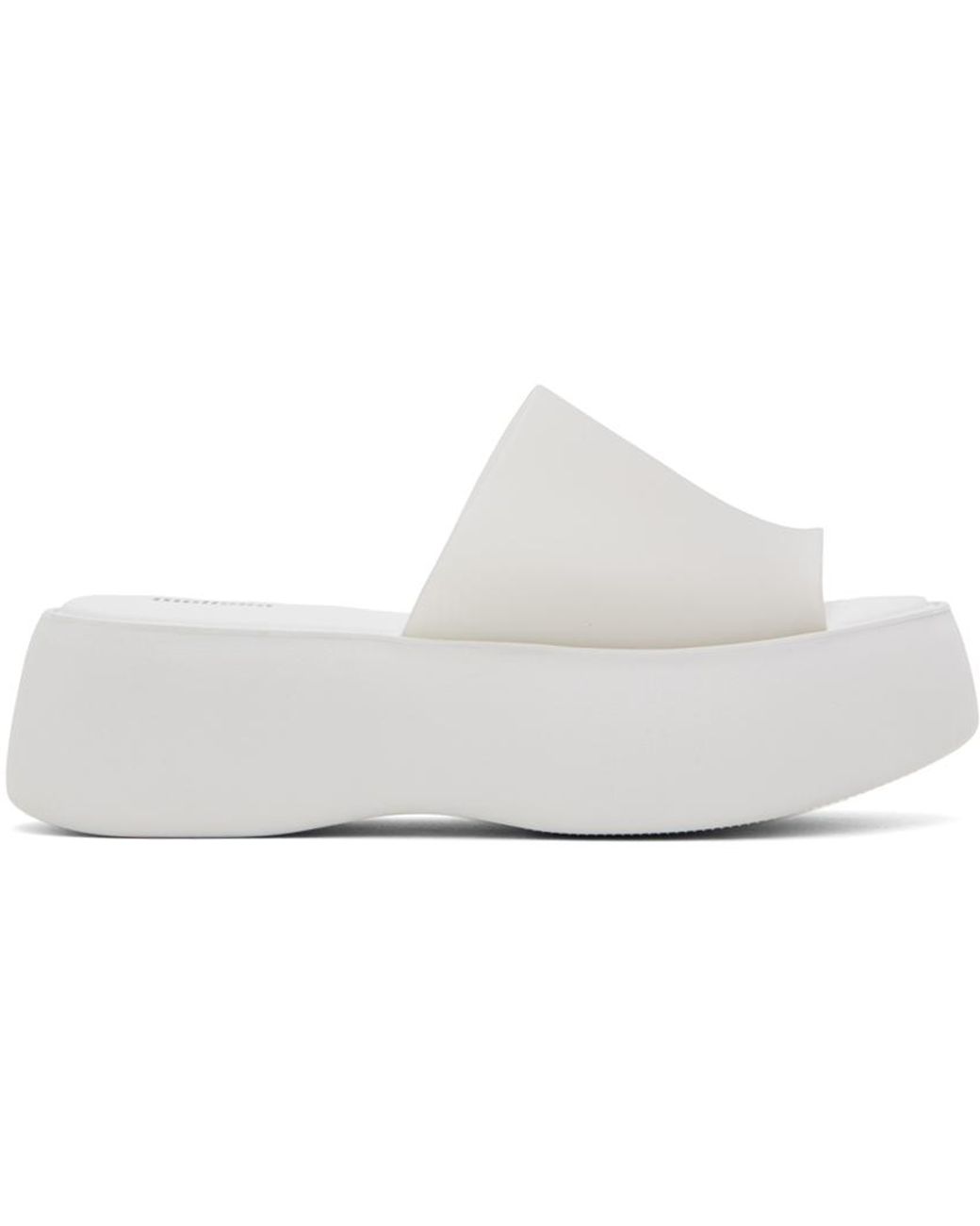 Melissa White Becky Platform Slides in Black | Lyst