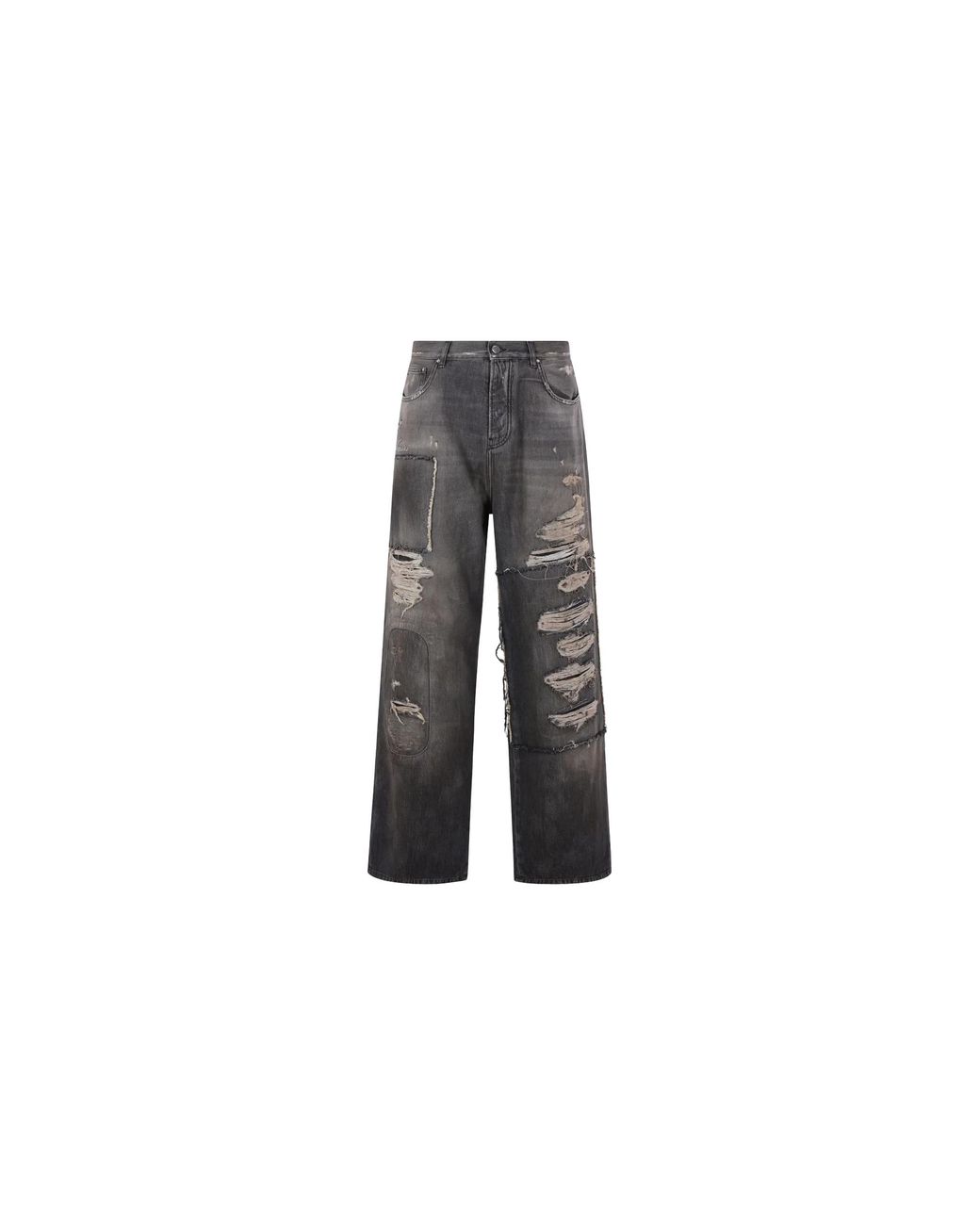 Amiri Carpenter Repaired Baggy Jean "Crafted" Ambmje1006 680" in Black ...