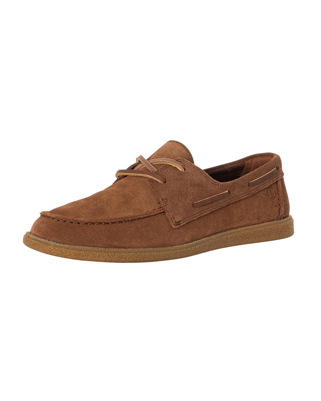 Clarks Clarkbay Go Suede Boat Shoes in Brown for Men | Lyst UK