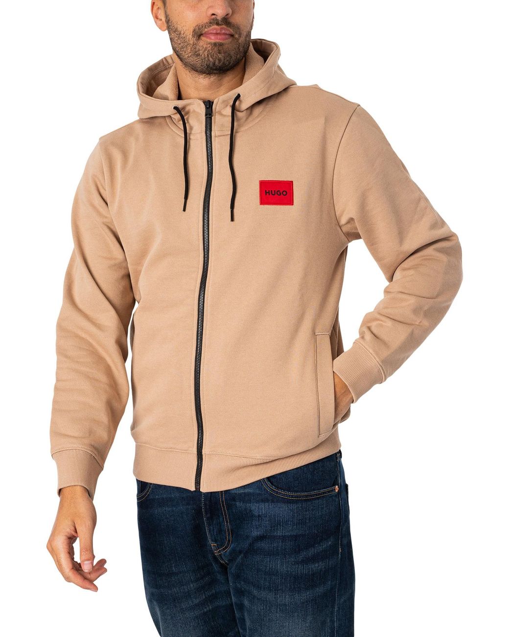 HUGO Daple212 Zip Hoodie in Blue for Men Lyst
