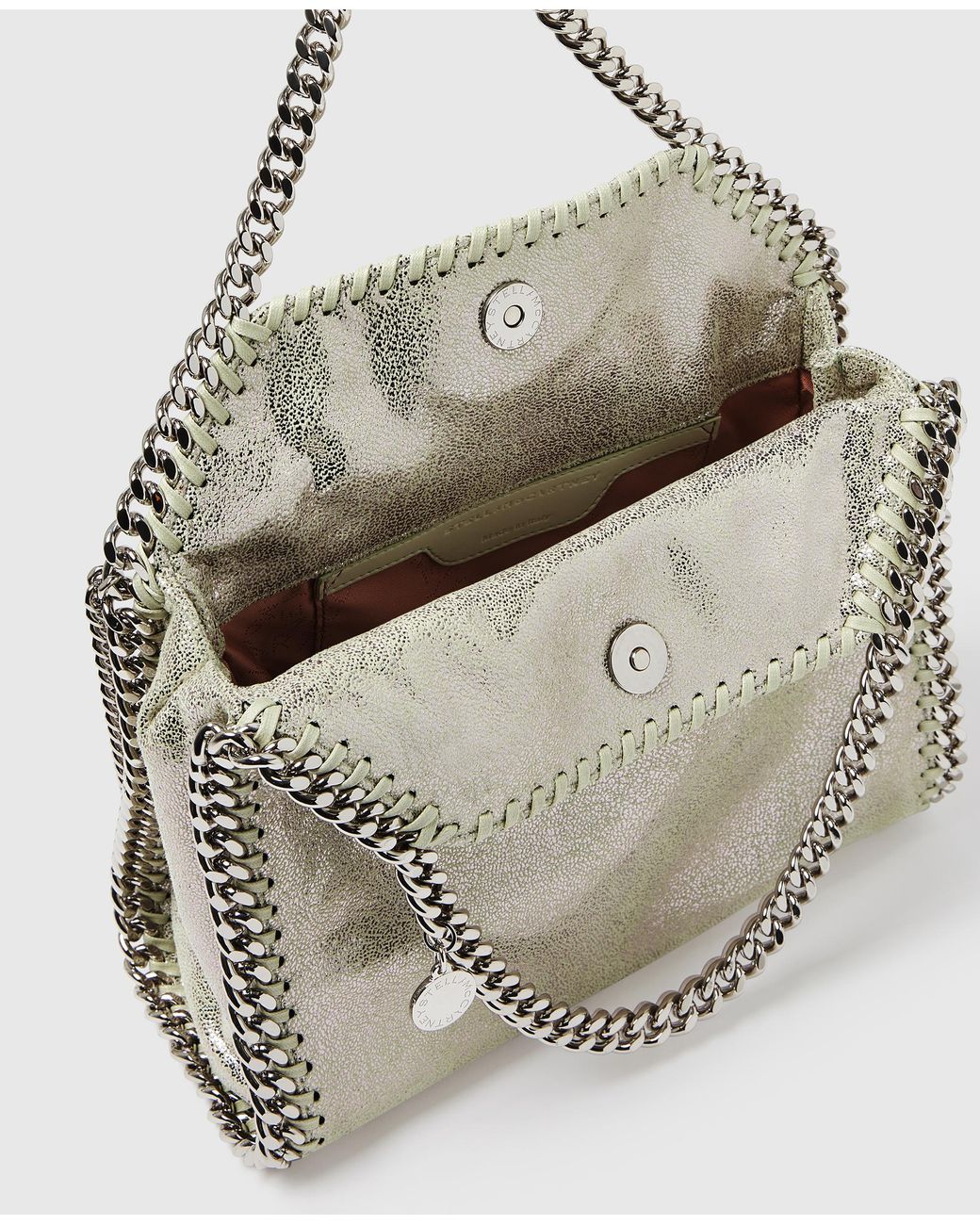 Stella McCartney Falabella Mini Metallic Tote Bag, One Size in Blue | Lyst