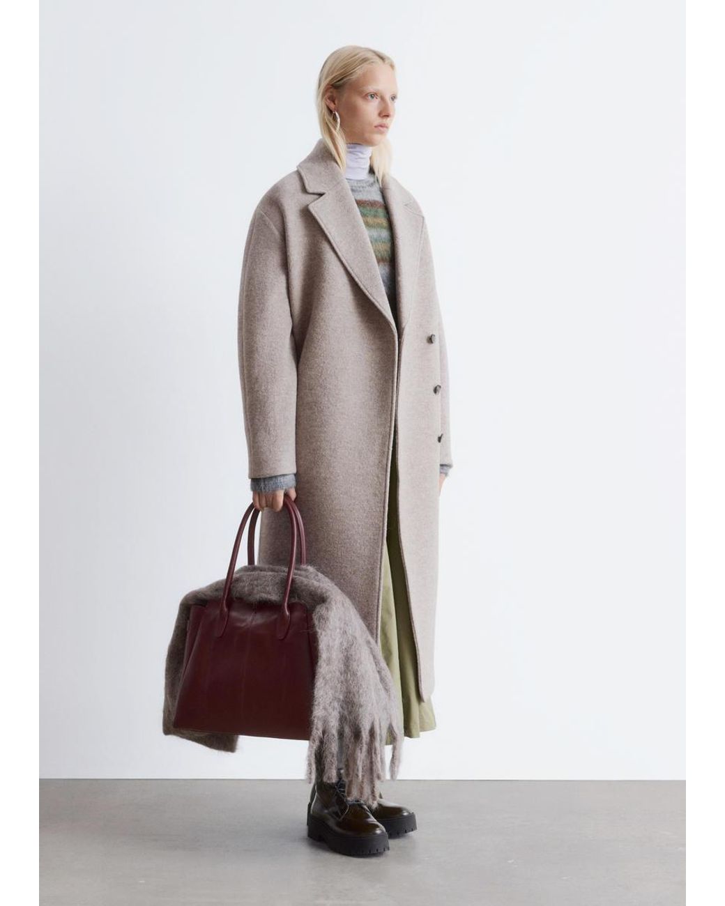 & Other Stories Voluminous Belted Wool Coat | Lyst
