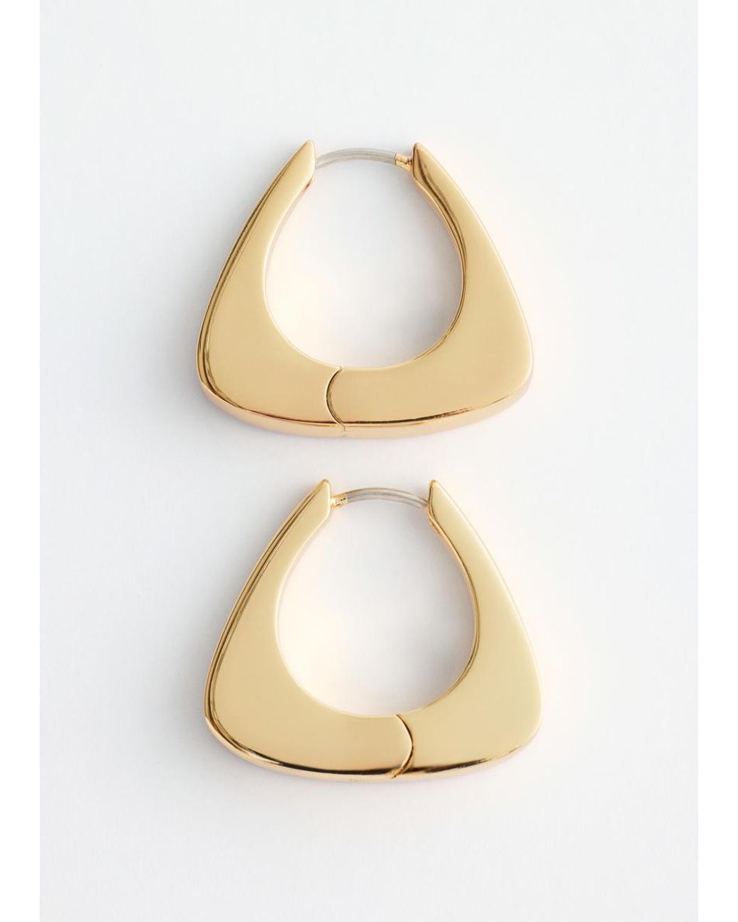 & Other Stories Chunky Triangle Hoop Earrings in Natural | Lyst