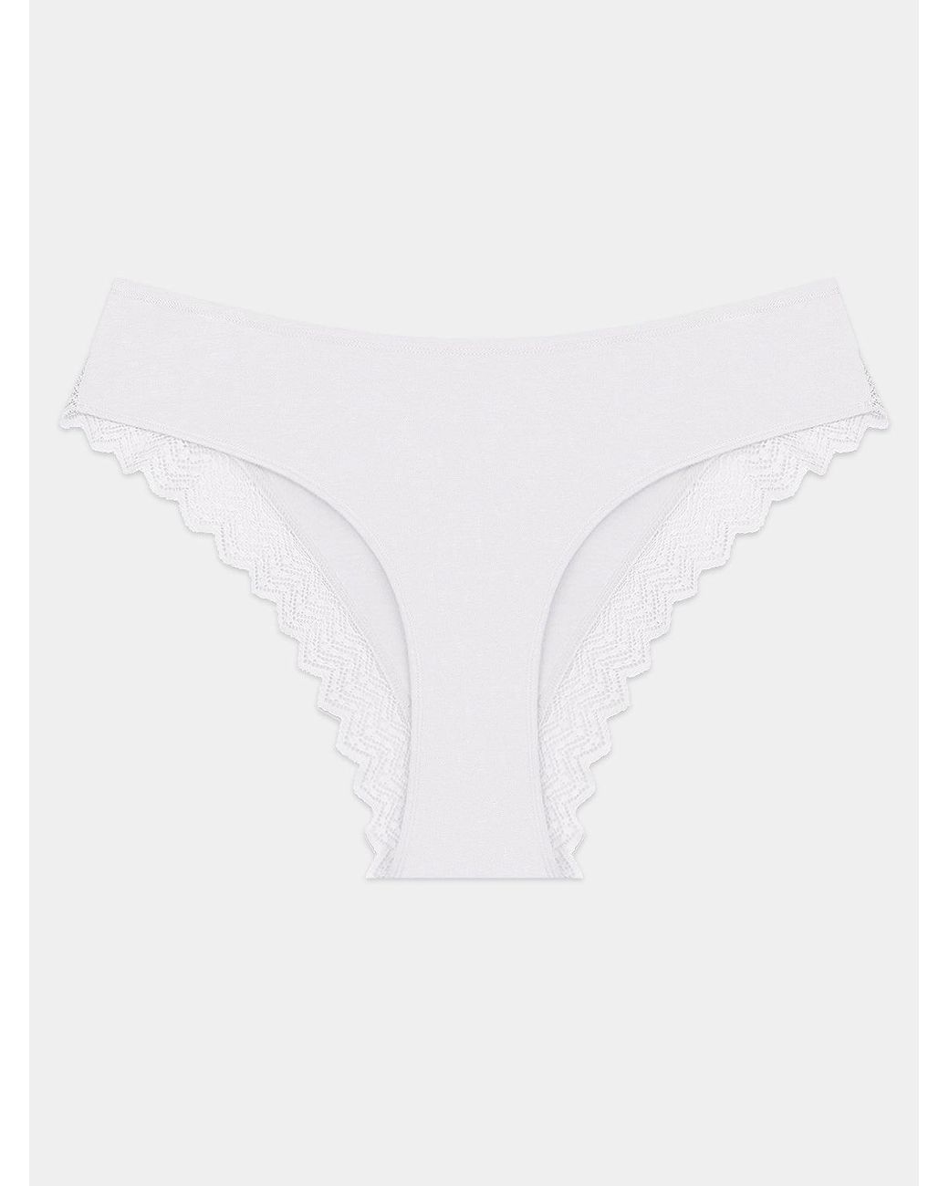 Stripe & Stare Zigzag Lace Brazilian Knicker in Natural | Lyst UK