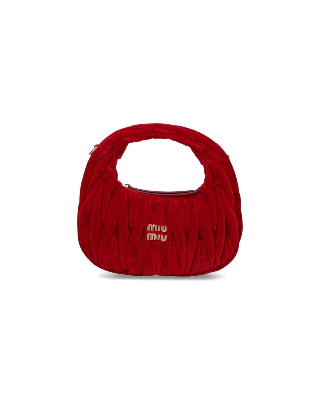 Miu Miu Mini Hobo Bag "Wander" in Red | Lyst
