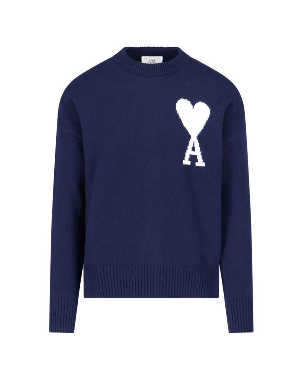 Ami Paris Oversize Logo Sweater in Blue for Men | Lyst