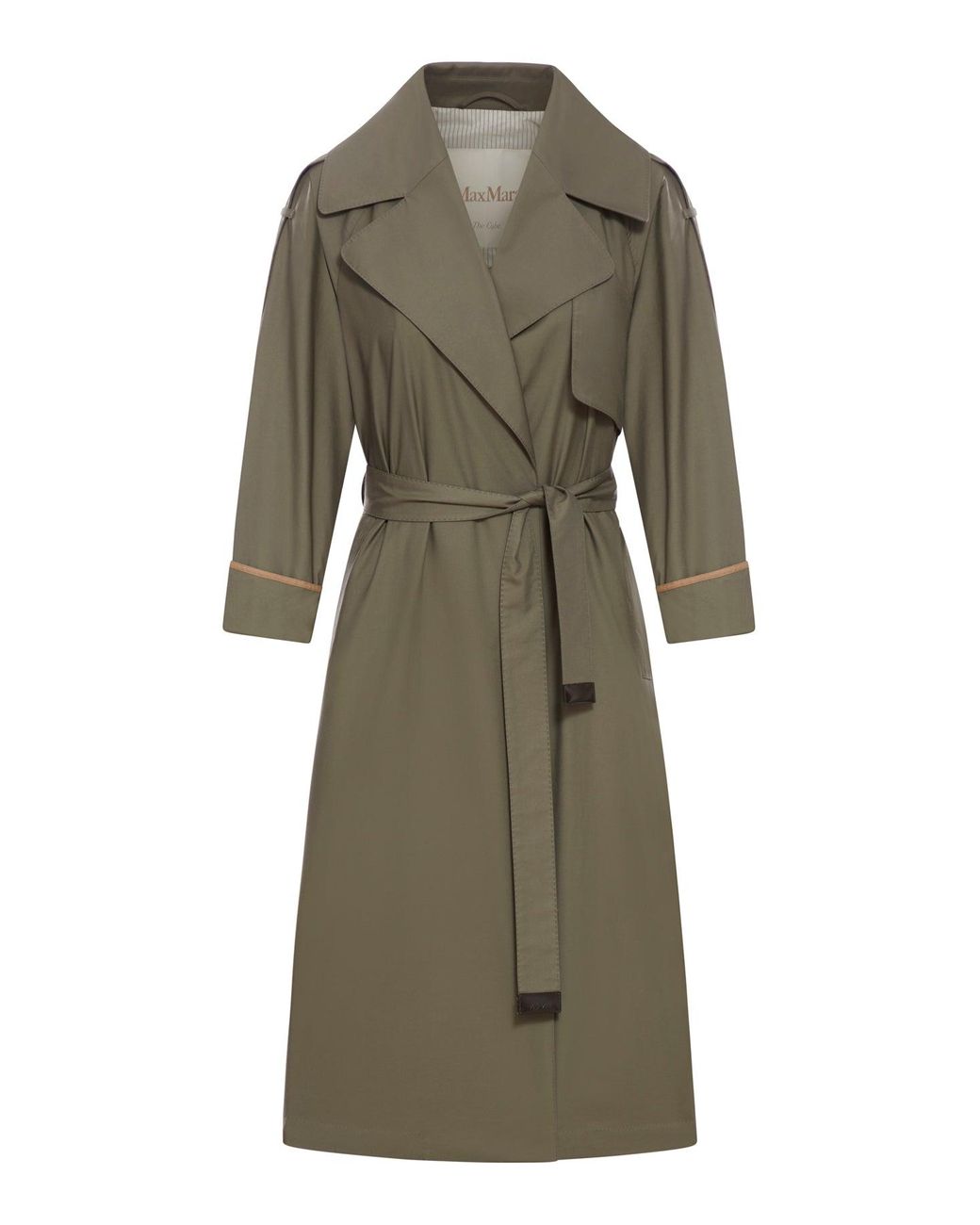 Max Mara Overall Trench Coat In Drop-proof Twill in Green | Lyst