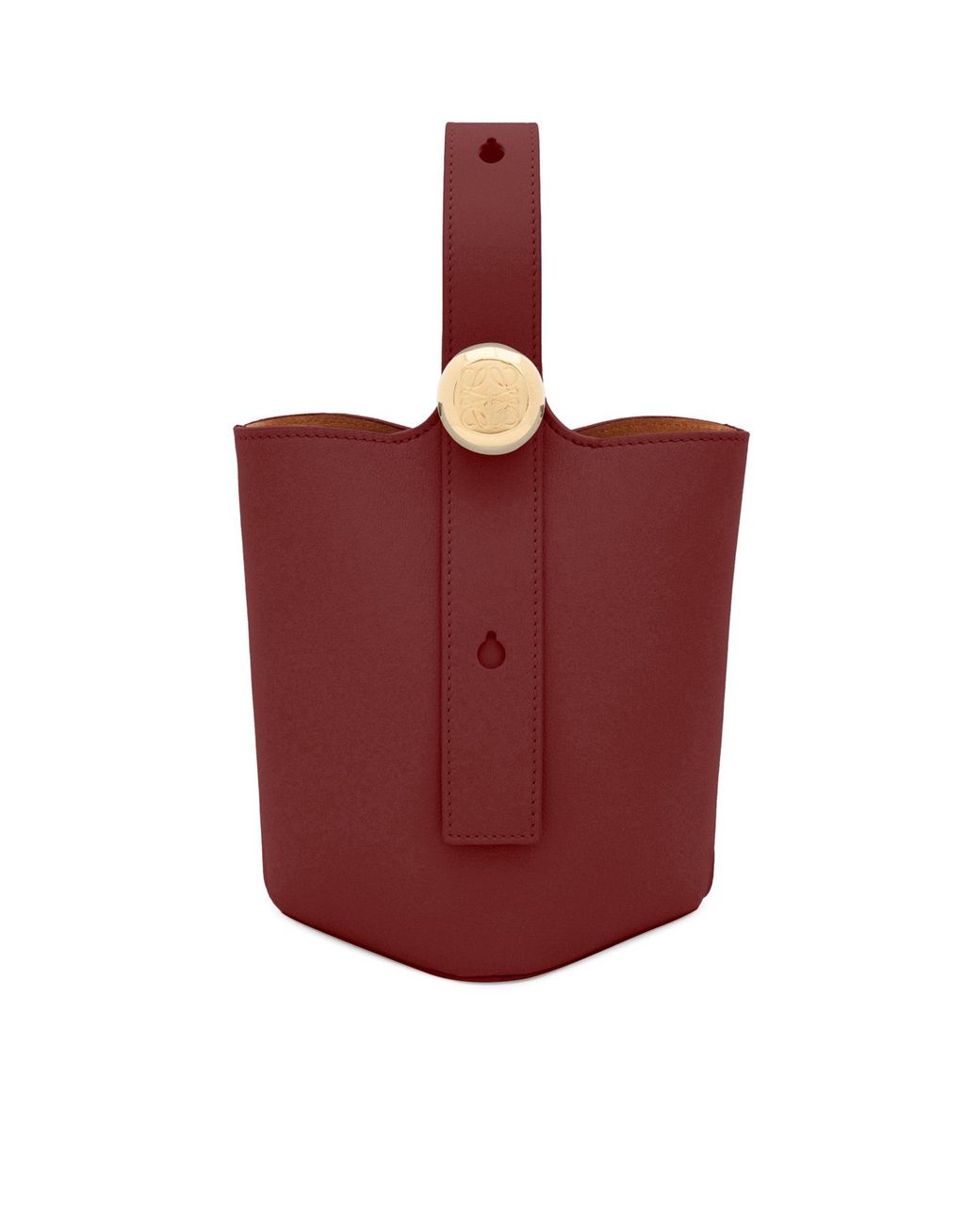 Loewe Smooth Calfskin Pebble Bucket Mini Bag in Red | Lyst