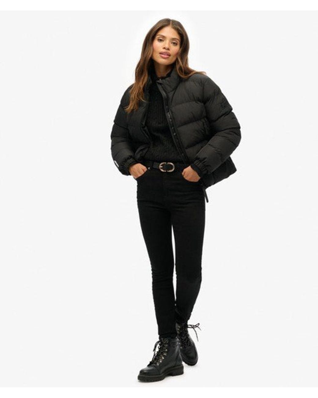 Superdry Non Hooded Sports Puffer Jacket in Black | Lyst UK