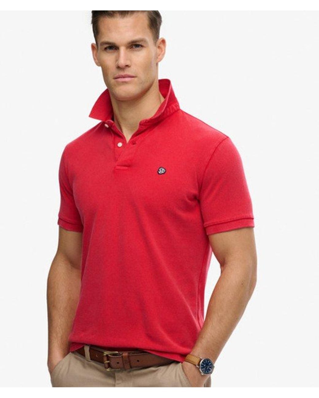 Superdry Vintage Destroy Polo Shirt in Red for Men | Lyst