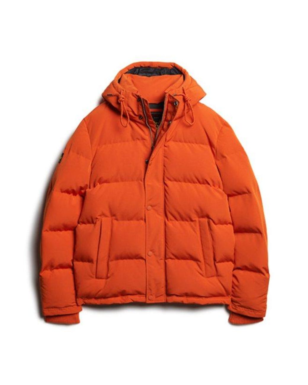 Superdry Everest Short Hooded Puffer Jacket in Orange for Men | Lyst