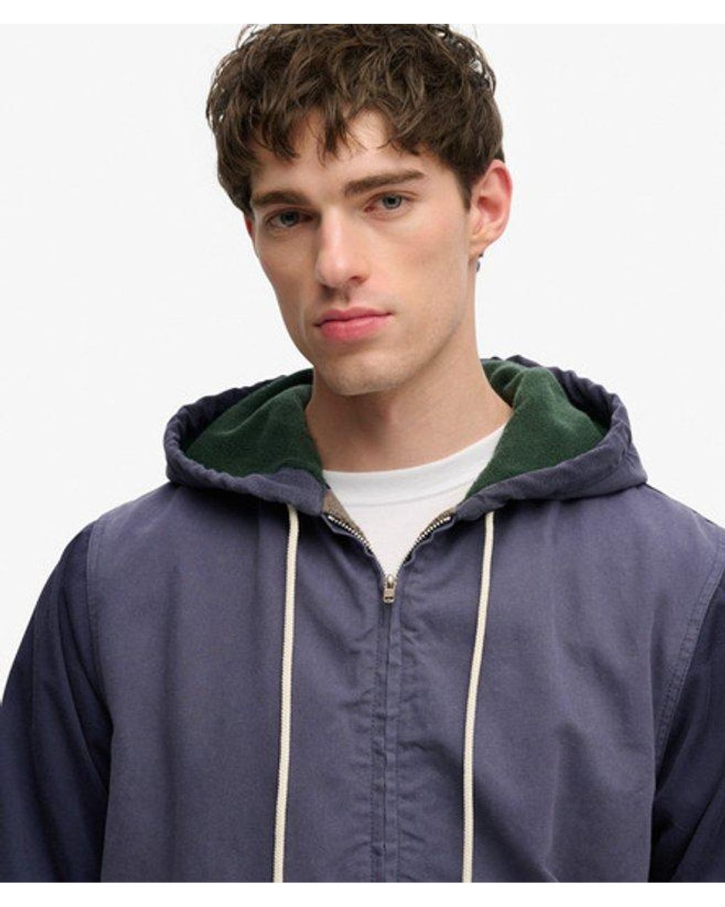 Superdry Vintage By & Co. Reworked Hooded Jacket in Blue for Men | Lyst UK