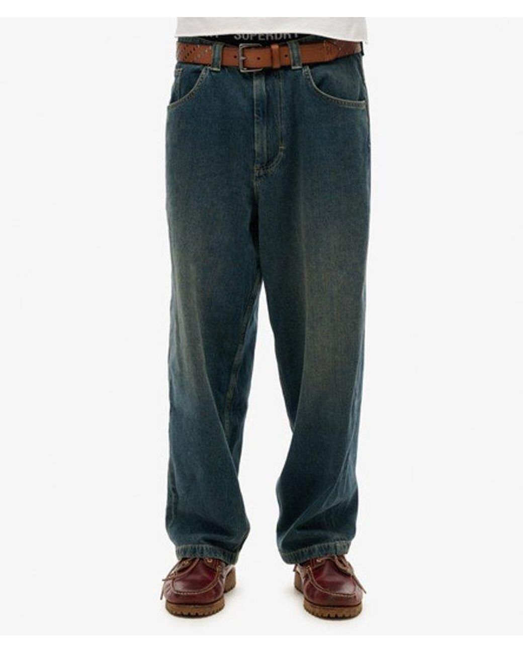 Superdry Cult 90s baggy Jeans in White for Men | Lyst UK