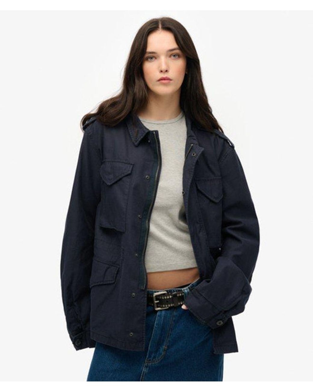 Superdry The Merchant Store - Oversized Field Jacket in Blue for Men | Lyst