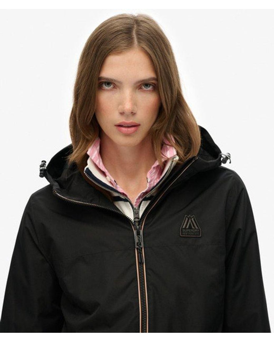 Superdry Long Tri Windbreaker Jacket in Black | Lyst