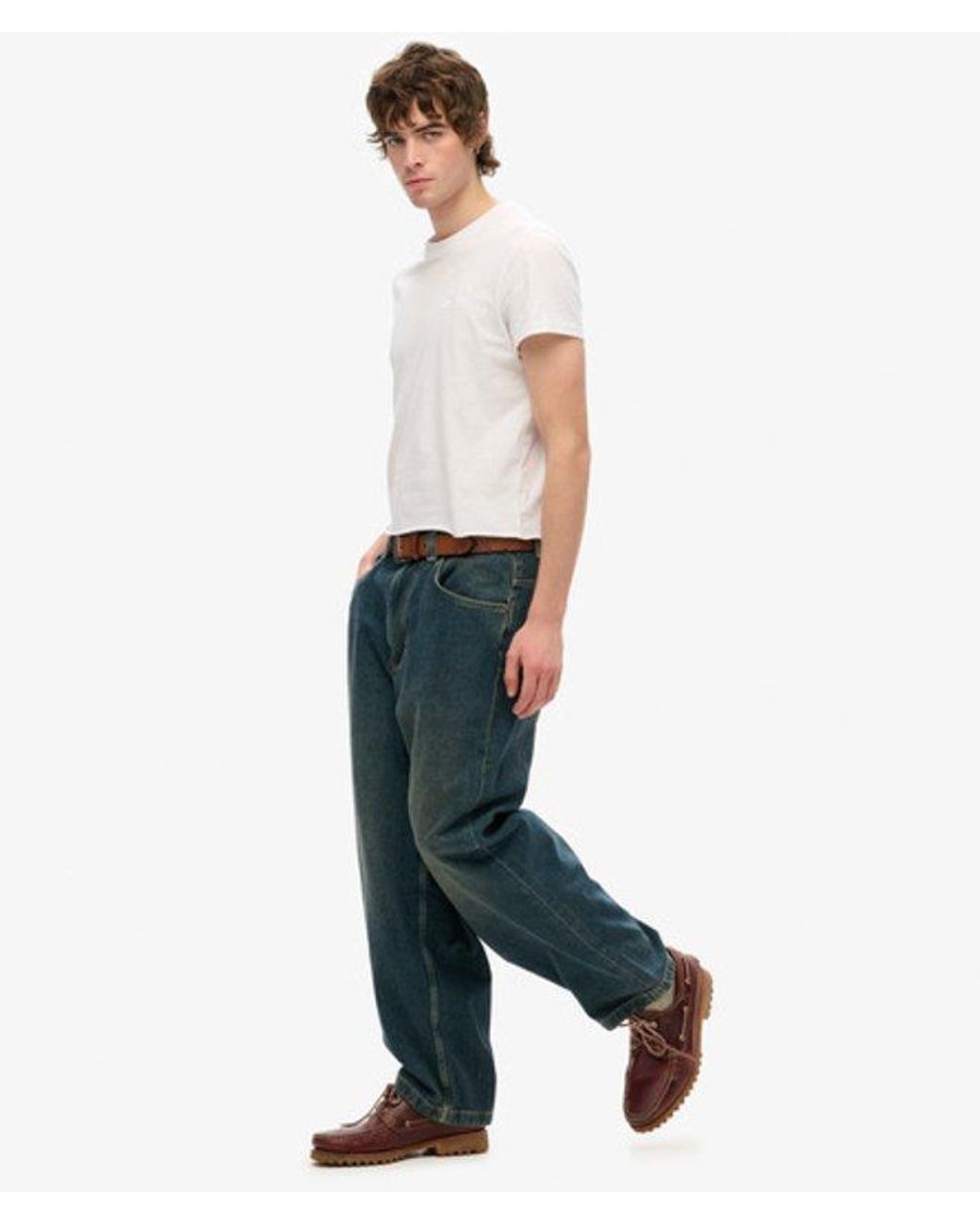 Superdry Cult 90s baggy Jeans in White for Men | Lyst UK