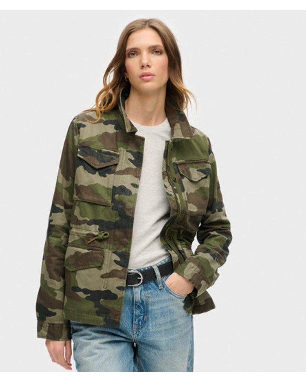 Superdry Embroidered M65 Military Jacket in Green | Lyst UK
