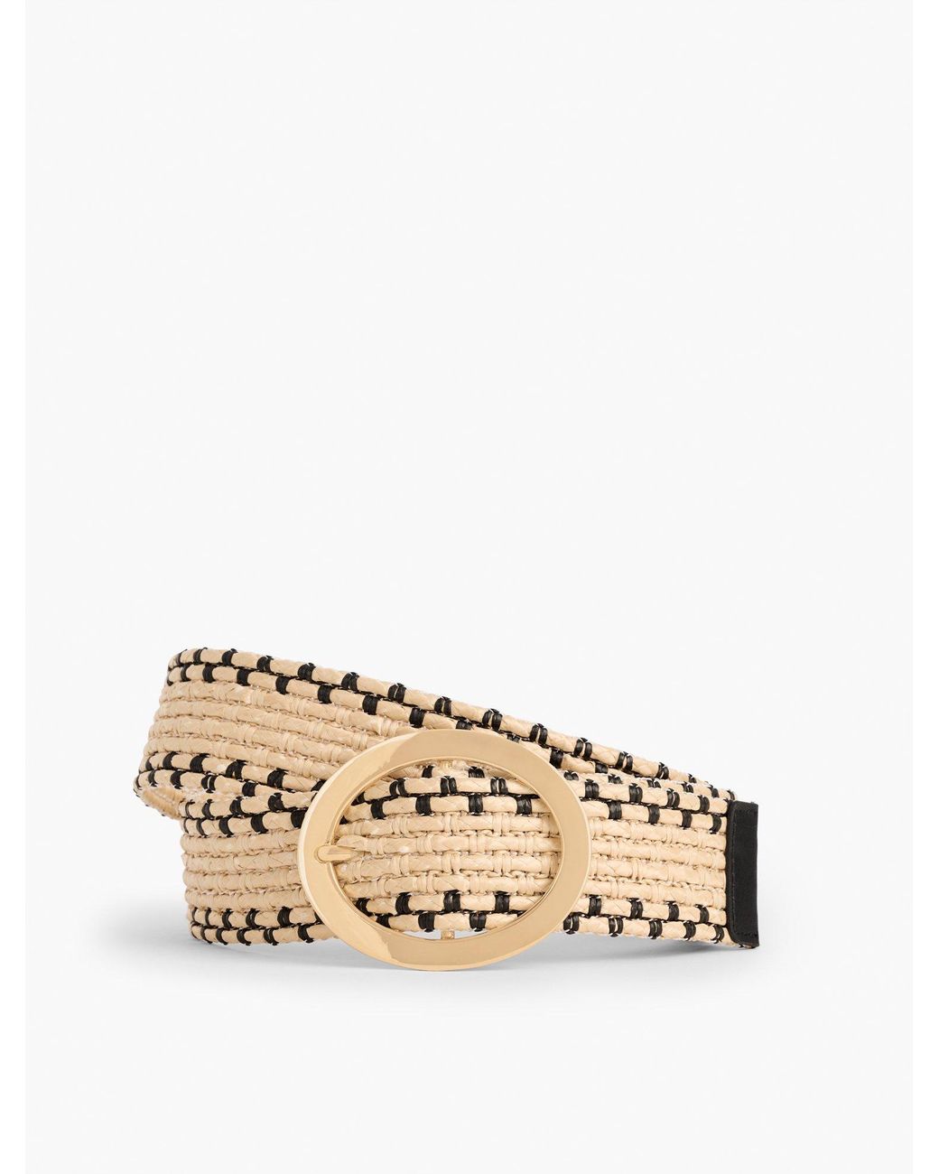Talbots Striped Raffia Belt in Natural | Lyst