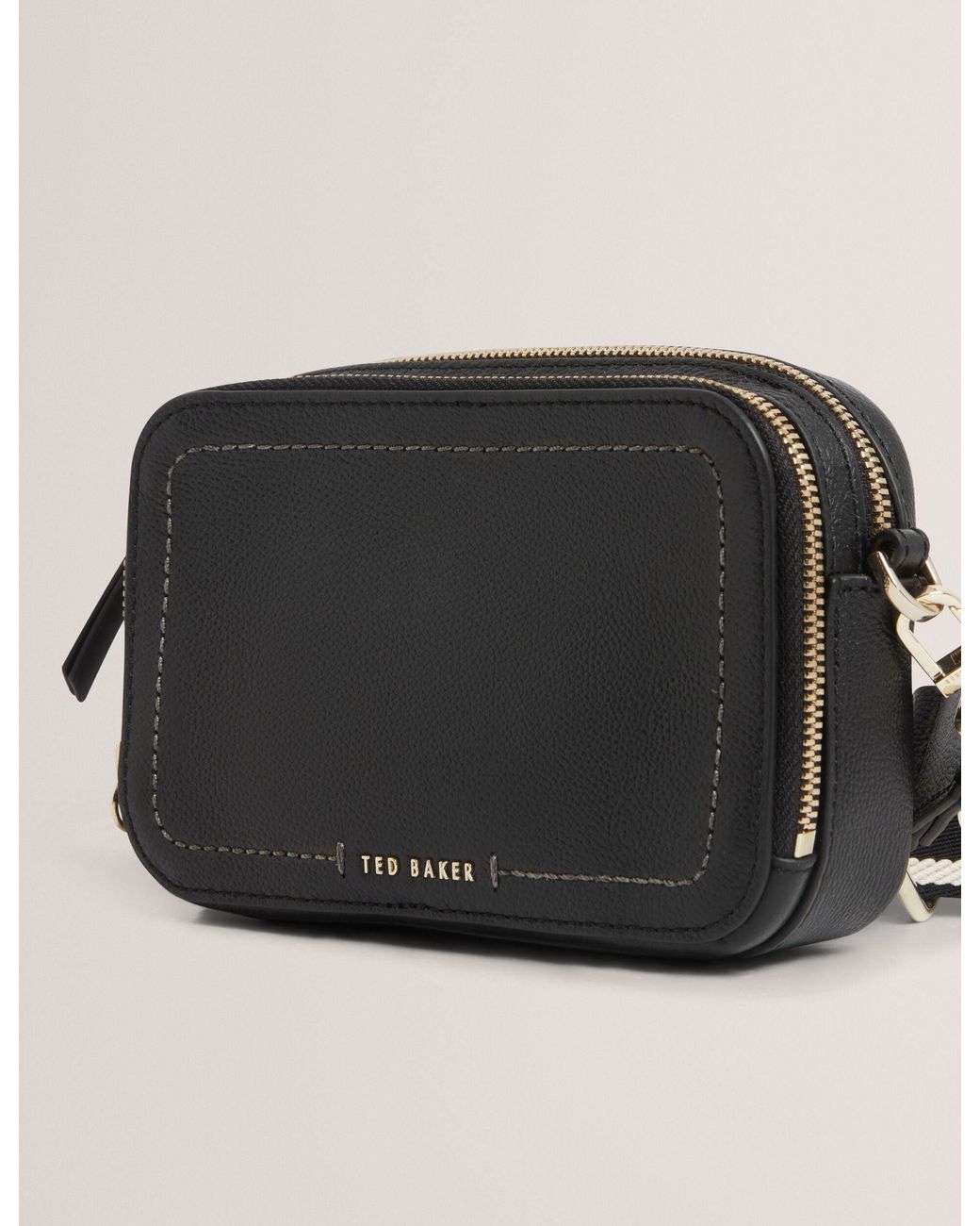 Ted Baker Linzie Small Leather Webbing Crossbody Camera Bag in Black ...