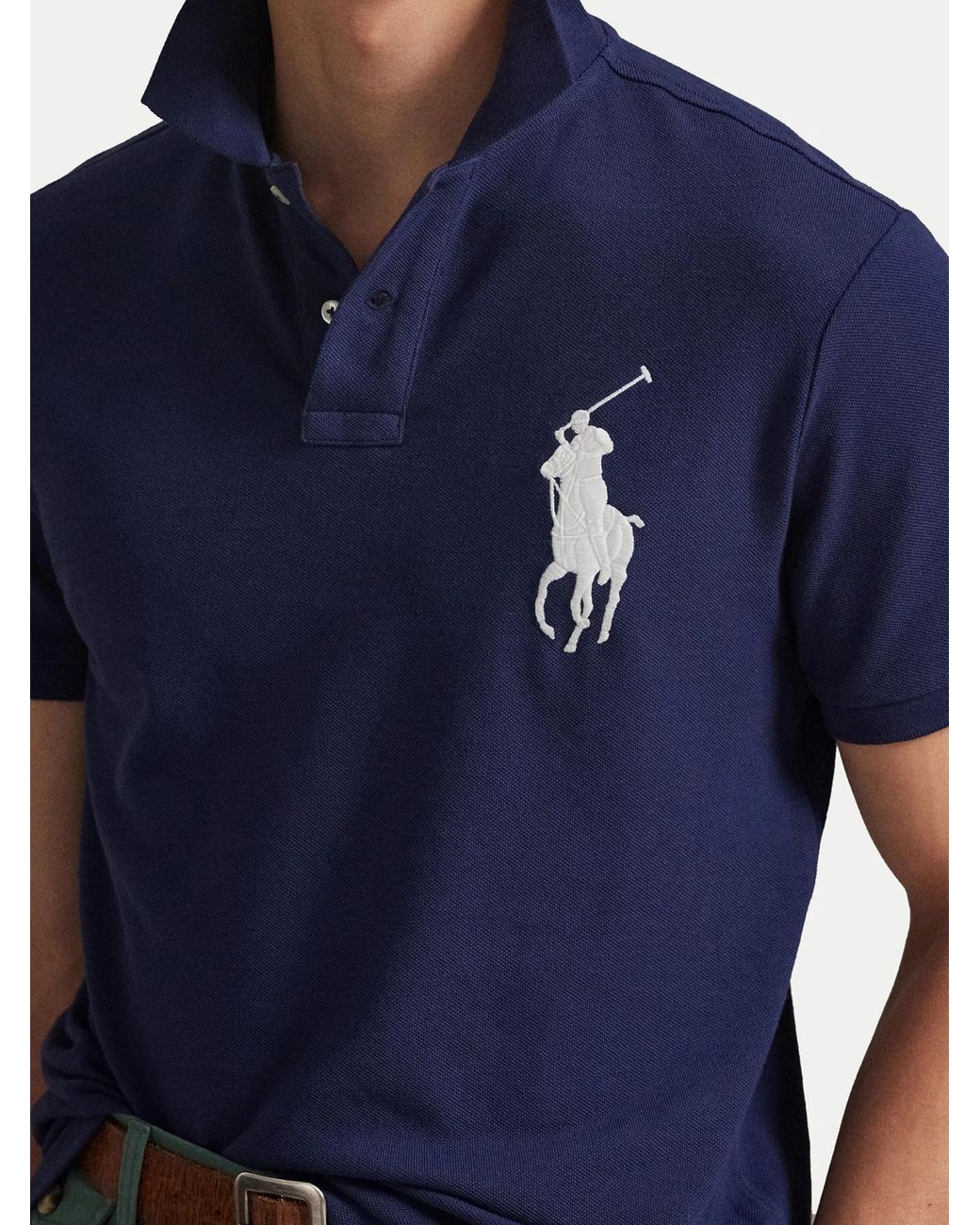 Polo Ralph Lauren Big Pony Mesh Polo in Blue for Men | Lyst UK