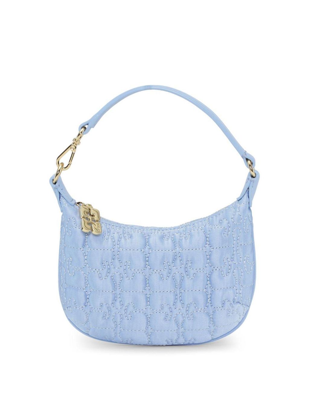 Ganni Butterfly Satin Mini Bag in Blue | Lyst