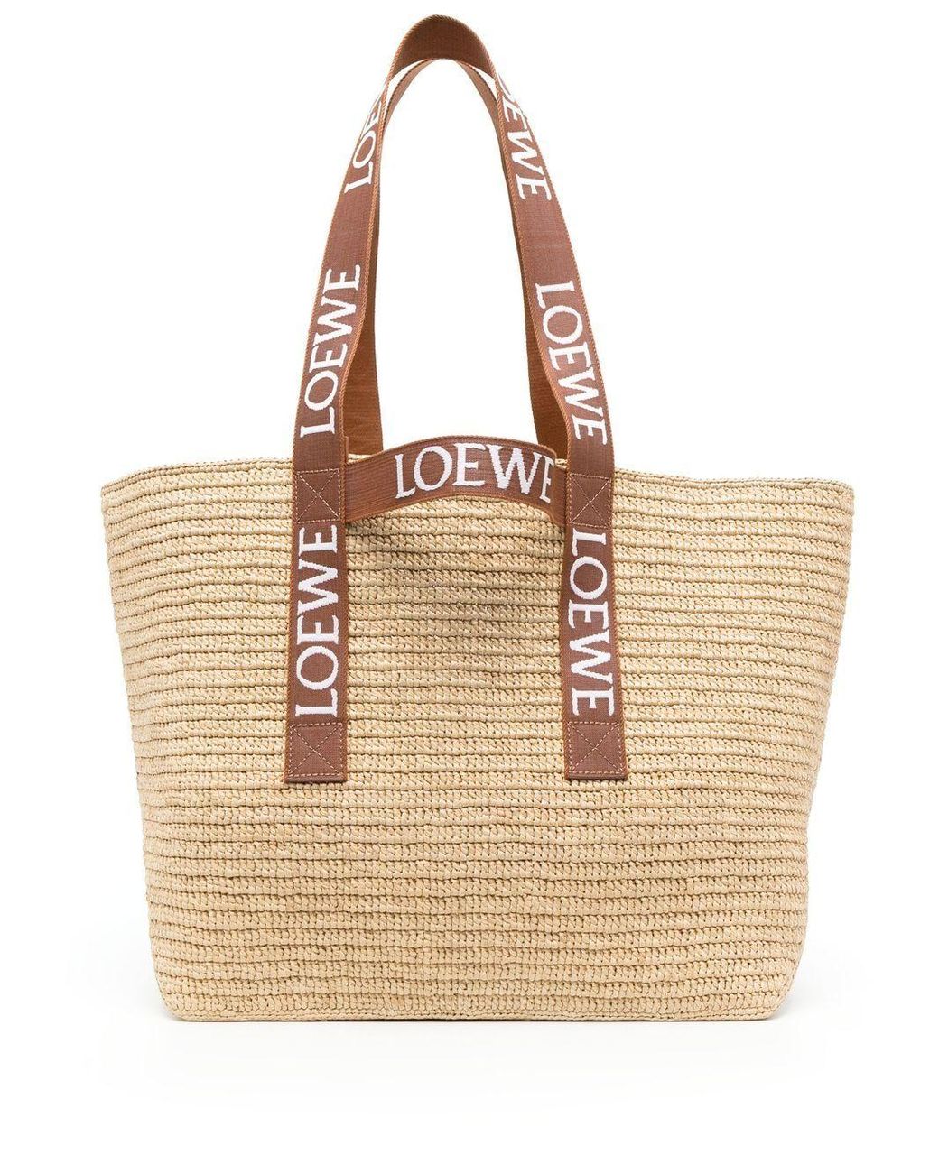 Loewe Fold Shopper Raffia Tote Bag in Natural | Lyst