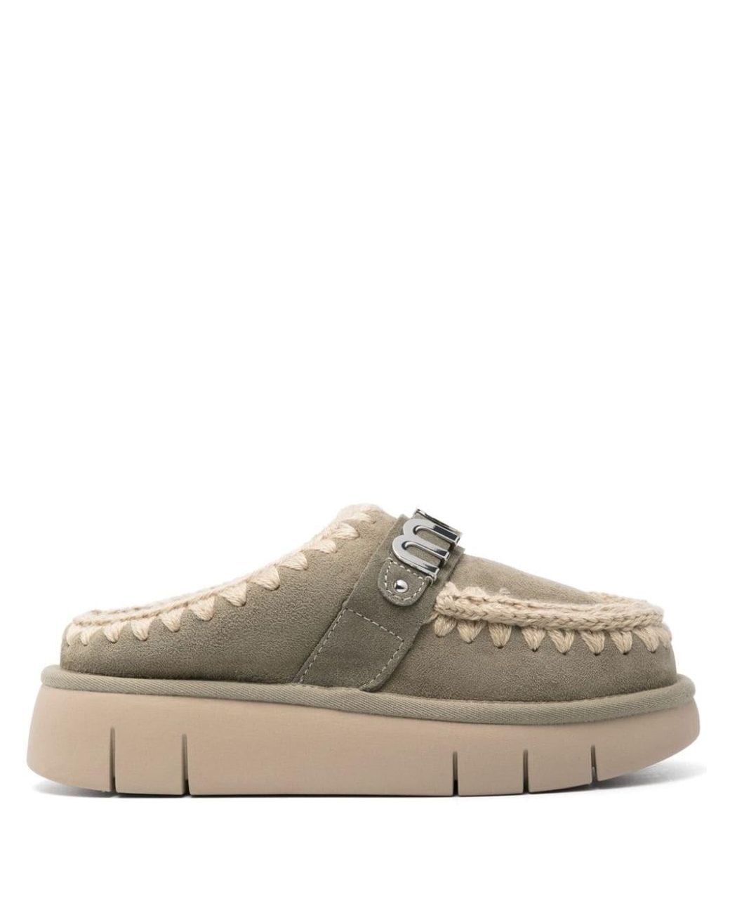 Mou Bounce Clog Slippers in Grey | Lyst UK