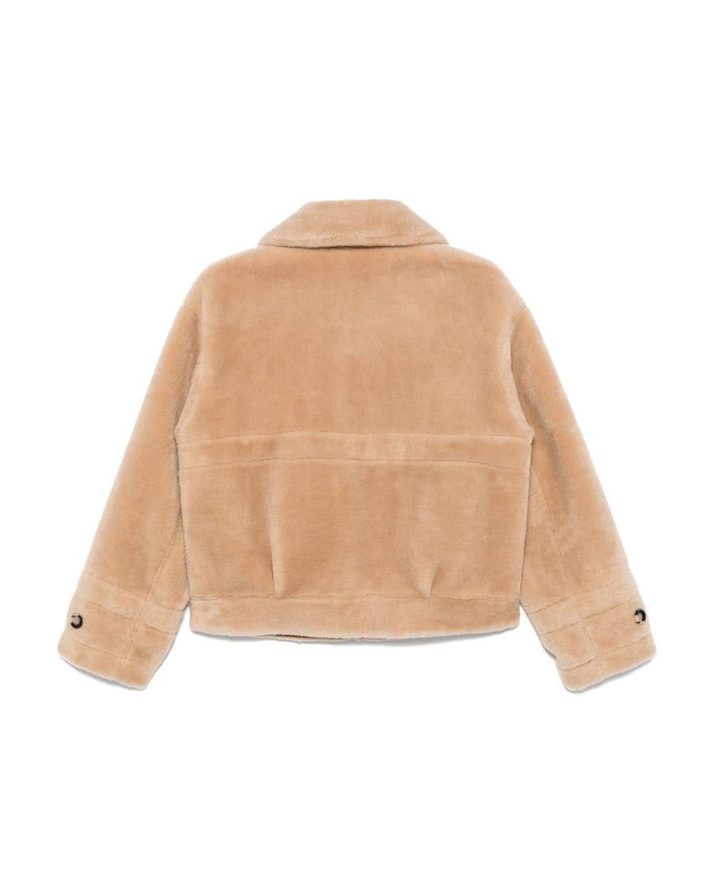 Urbancode Teddy Jacket With Logo in Natural | Lyst