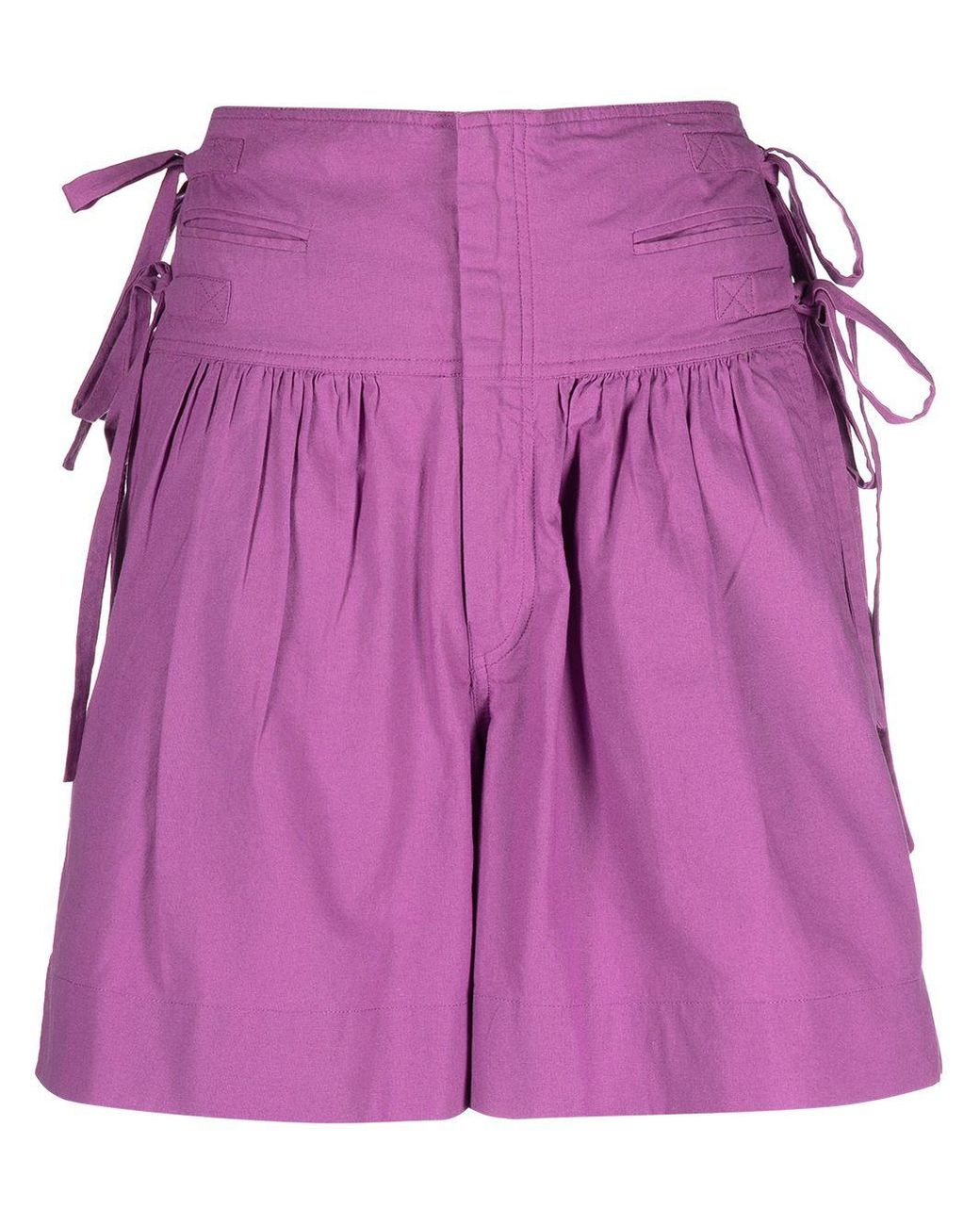 Étoile Isabel Marant Lace-detail Cotton Shorts in Violet (Purple) - Lyst