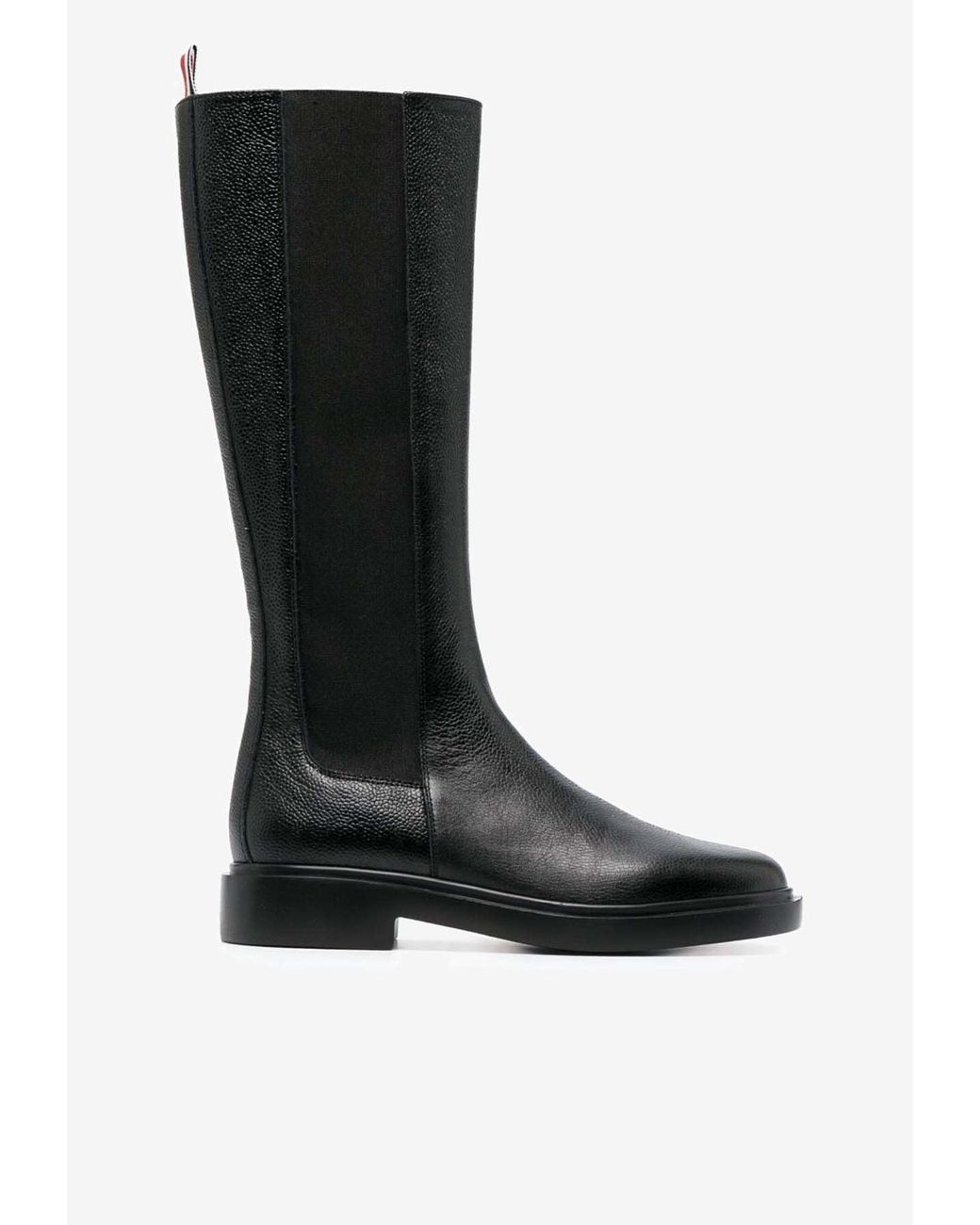 Thom Browne 4-Bar Stripes Knee-High Chelsea Boots in Black | Lyst