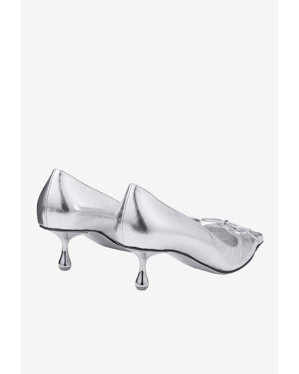 Jimmy Choo Scarlett 50 Metallic Leather Pumps in White | Lyst
