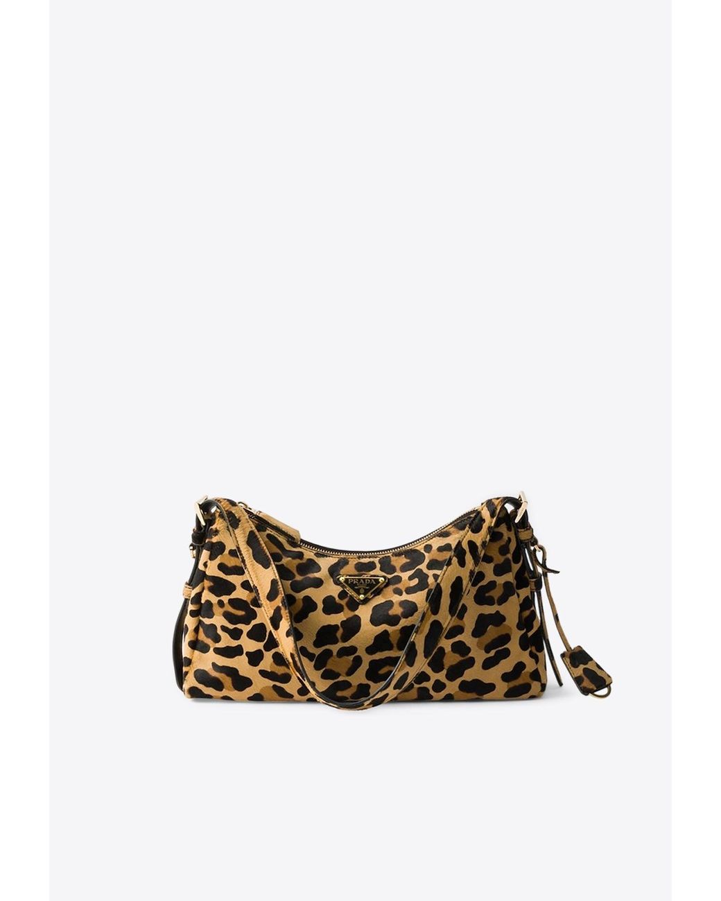 Prada Medium Aimée Leopard Print Shoulder Bag in White | Lyst