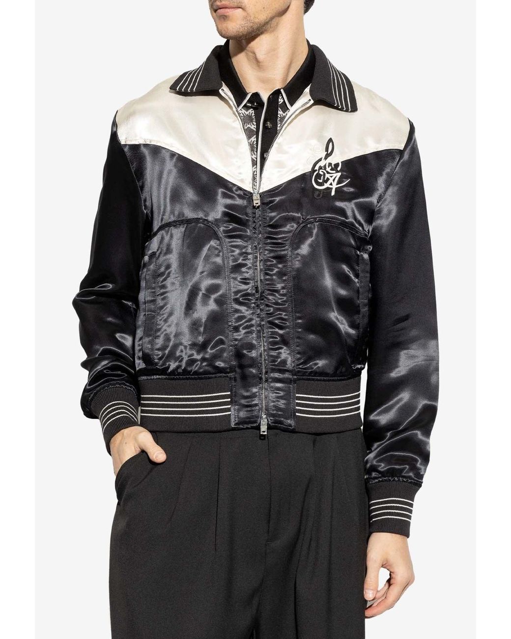 Amiri Ma Music Note Bomber Jacket in Gray for Men | Lyst