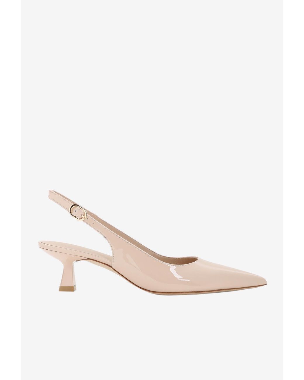 Stuart Weitzman Stuart Sculpt 50 Slingback Pumps in White | Lyst
