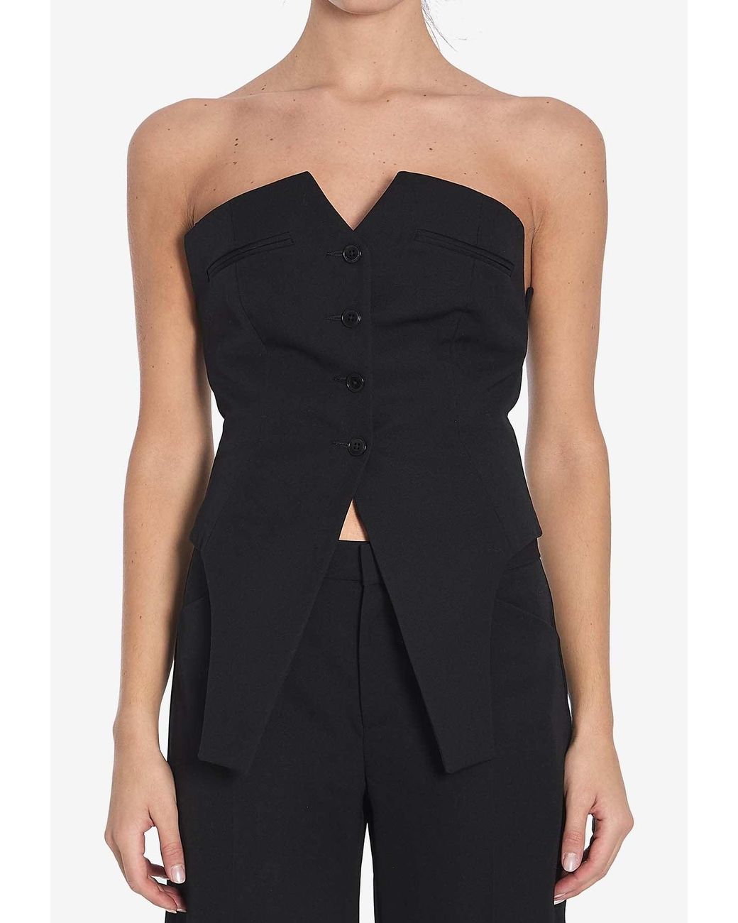 Alexander Wang Strapless Wool Vest in Black | Lyst