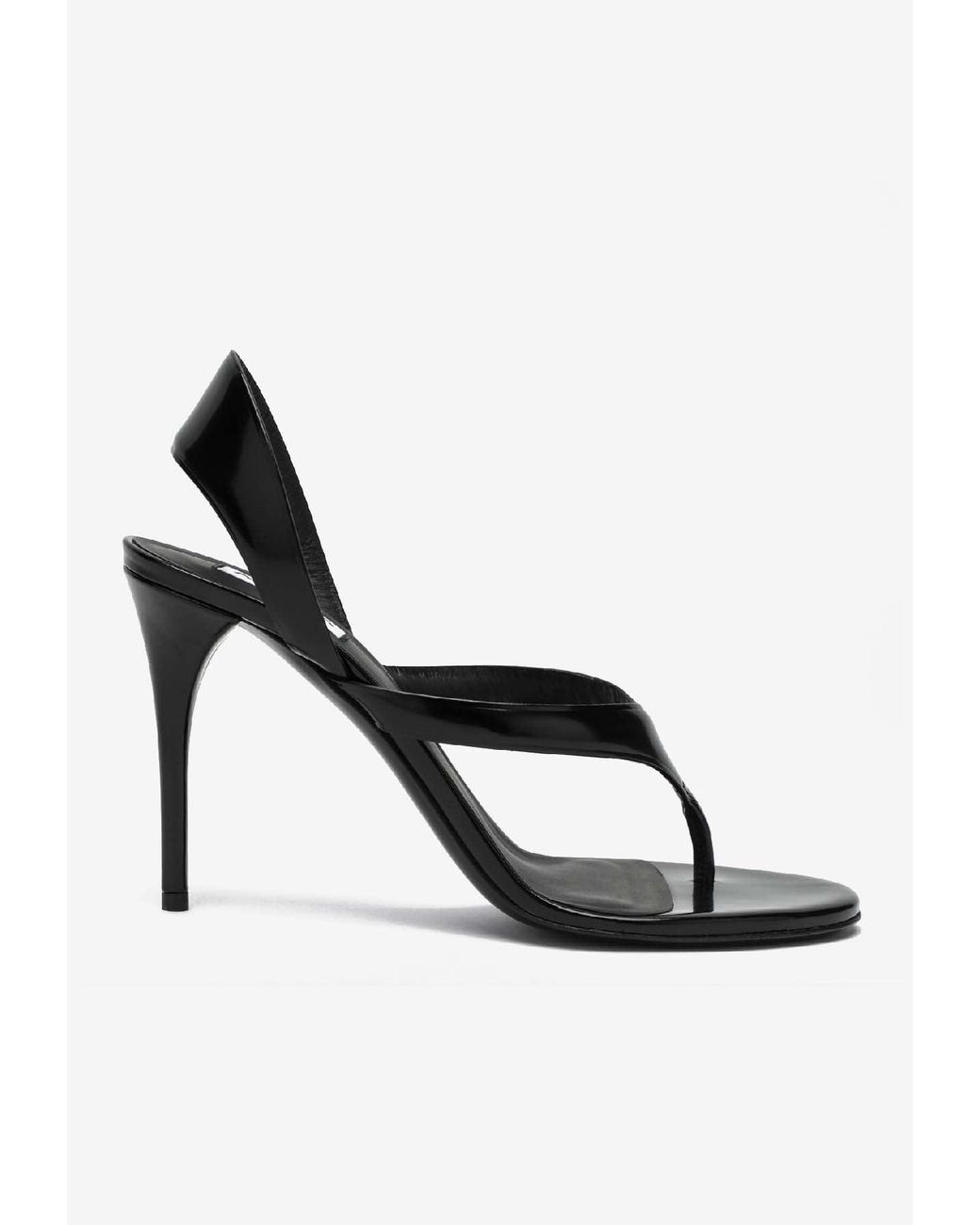 Alaïa 90 Calf Leather Slingback Thong Sandals in Black | Lyst
