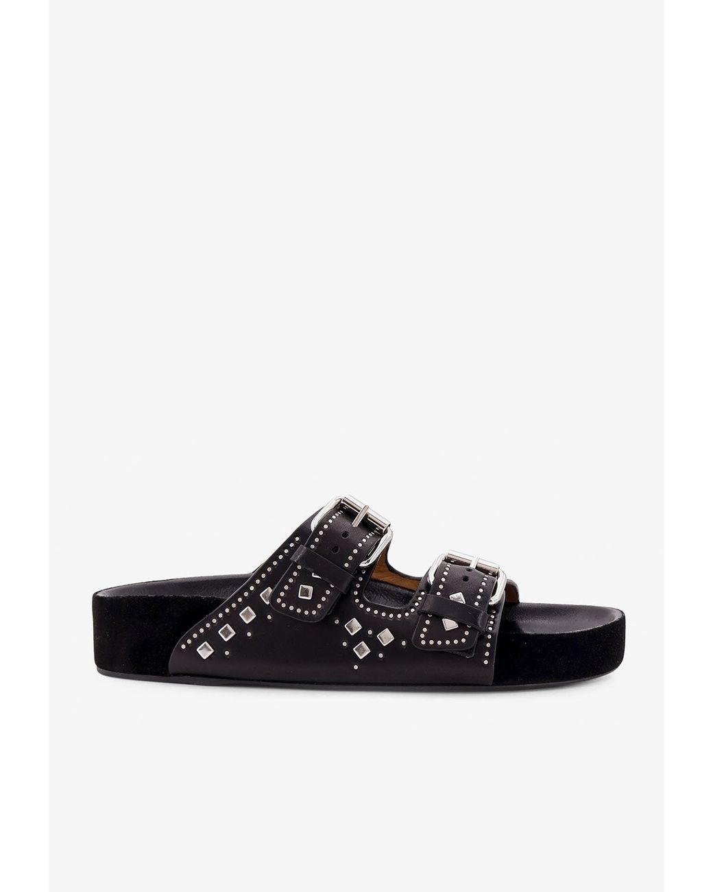 Isabel Marant Lennyo Studded Leather Sandals in Black | Lyst