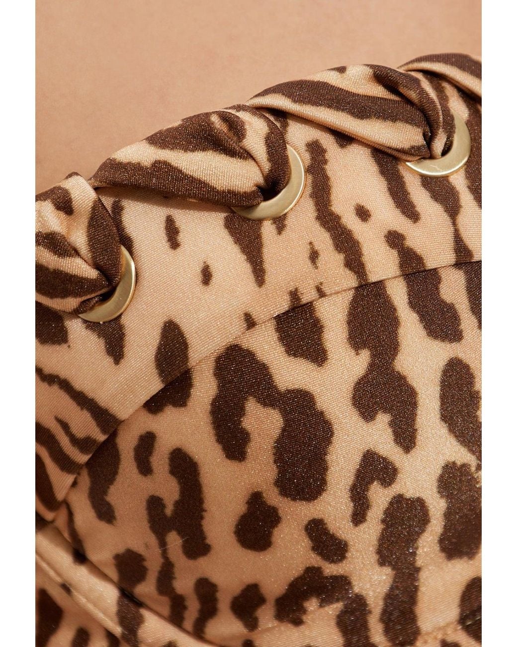 Zimmermann Leopard Print Padded Bikini Top in Natural | Lyst