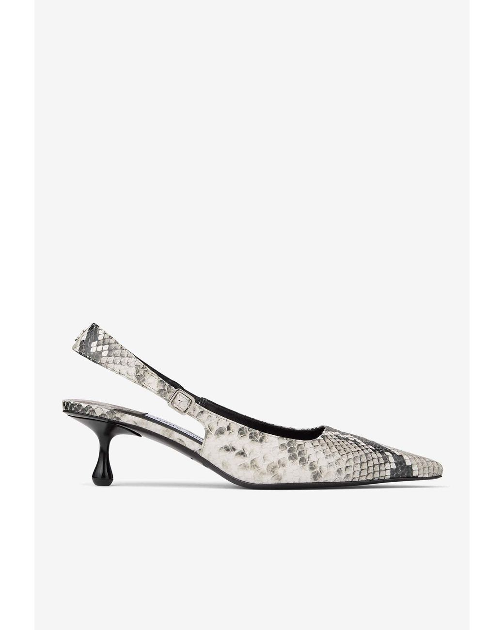 Jimmy Choo Amel 50 Snake Print Leather Pumps in White | Lyst