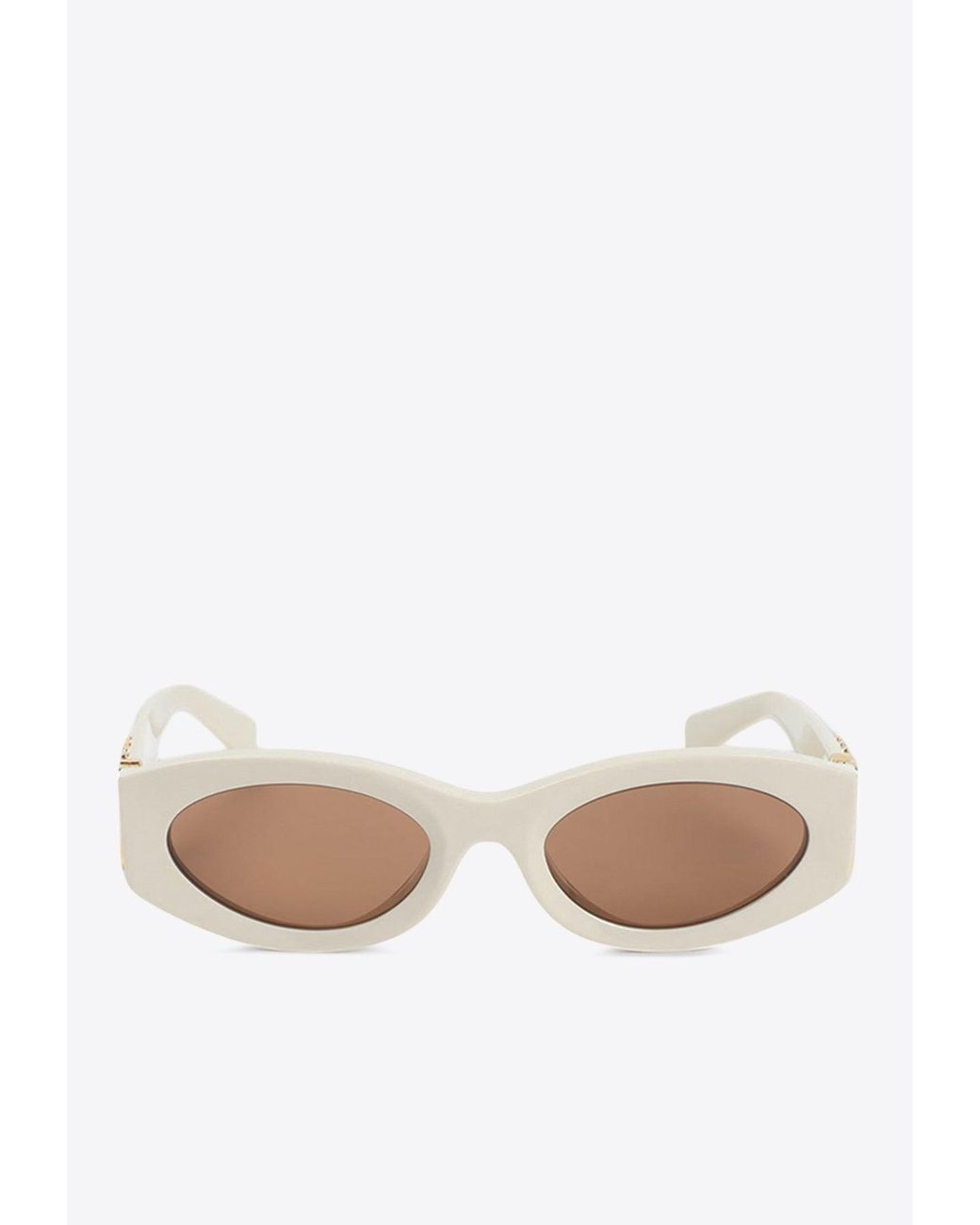Miu Miu Glimpse Oval Sunglasses in White | Lyst