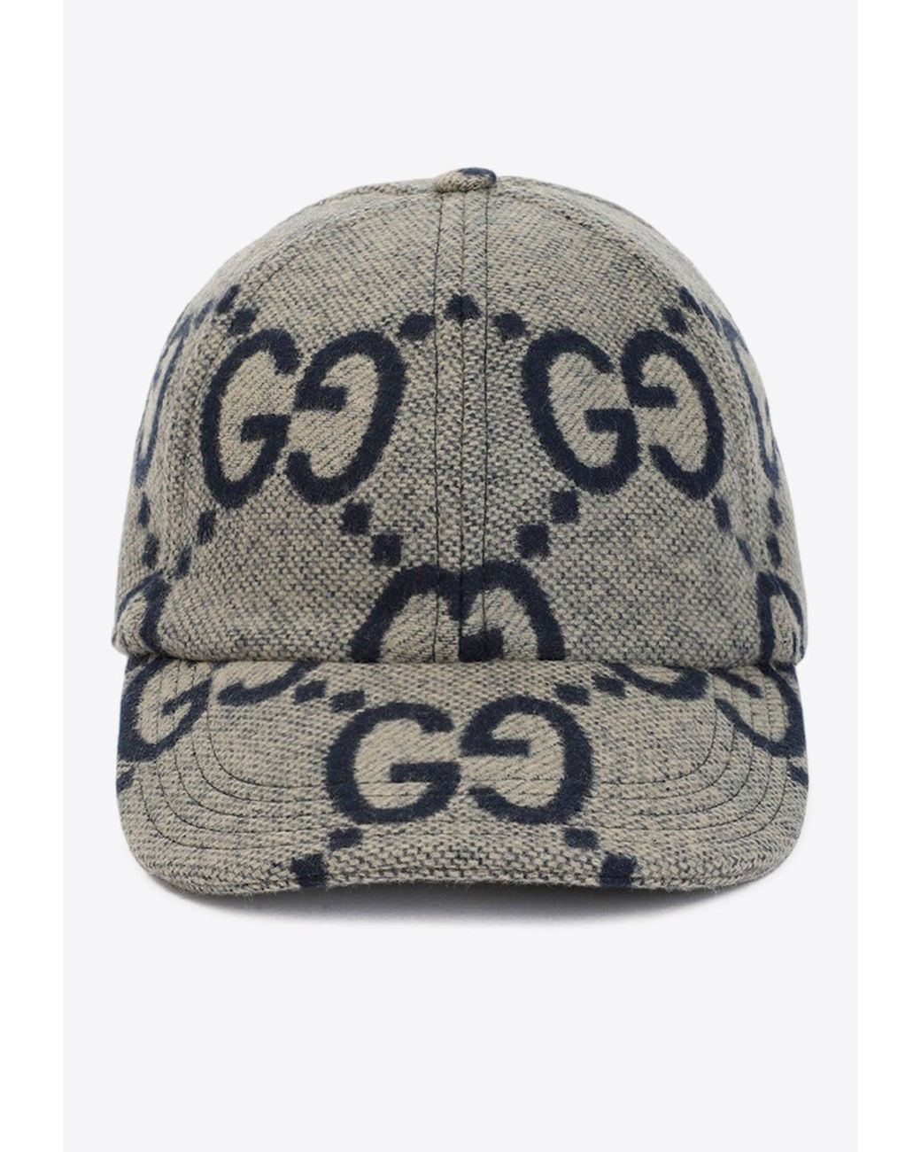 Gucci Jumbo GG Monogram Wool Baseball Cap in Gray for Men | Lyst